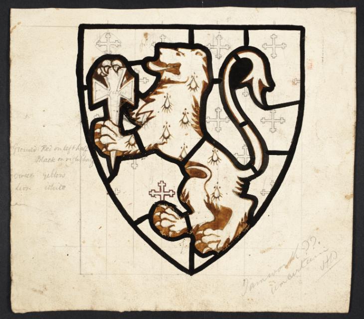 ‘Study for Heraldic Glass’, Philip Webb, 1893 | Tate