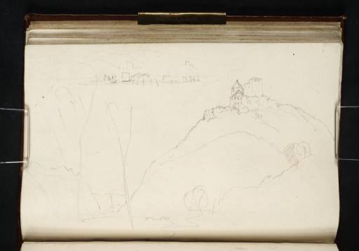 1) River View with Distant Castles; (2) Burg Rheineck, Looking Upstream ...