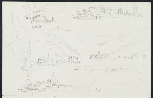 ‘Views of Bergamo, Ario, Tirno [Turner] (?Urio and Torno, on Lake of ...
