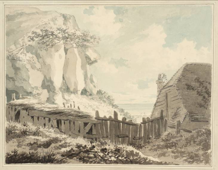 ‘A House, Fence and Cliff at Undercliff, Isle of Wight’, Edward Dayes ...