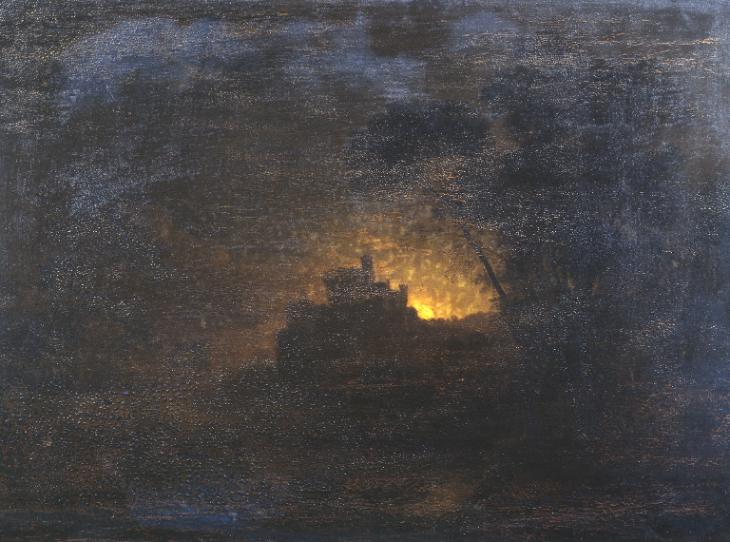 ‘Landscape with Figures by Moonlight’, Edward Williams, ?exhibited 1826 ...