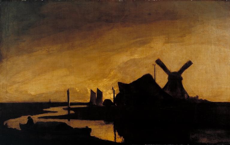 ‘Moonrise on the Yare (?)’, John Crome, c.1811–6 | Tate