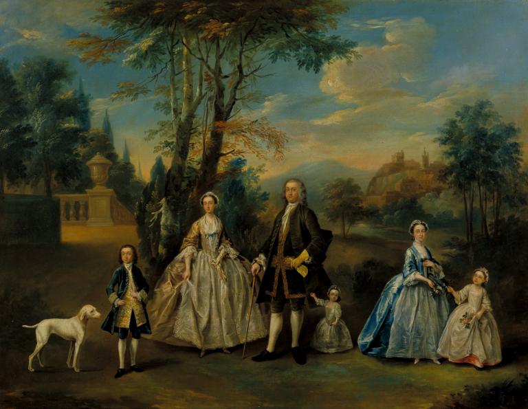 ‘A Family Group in a Landscape’, Unknown artist, Britain, c.1750 | Tate