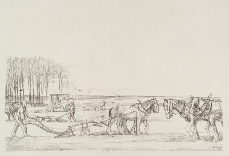 ‘Ploughing’, Sir William Rothenstein, 1917 | Tate