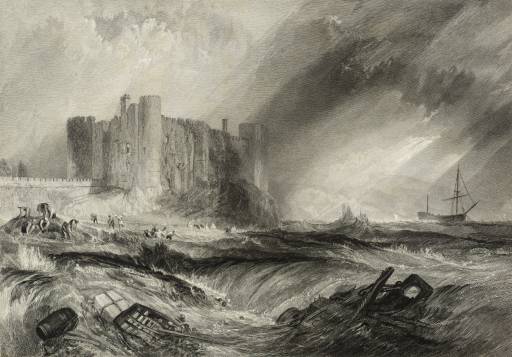 ‘Laugharne Castle, Caermarthenshire, engraved by J. Horsburgh’, after ...