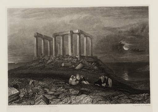 ‘Temple of Minerva, Cape Colonna, engraved by Edward Finden’, after ...
