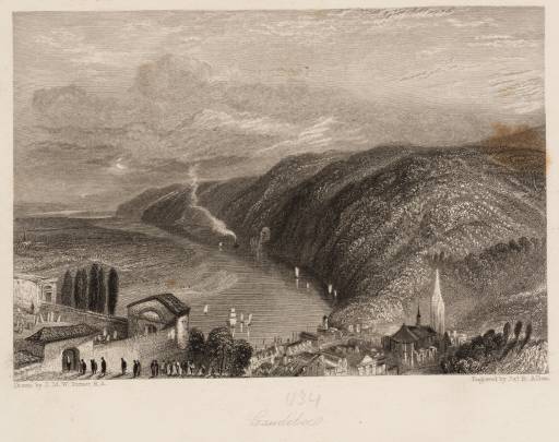 ‘Caudebec, engraved by J.B. Allen’, after Joseph Mallord William Turner ...