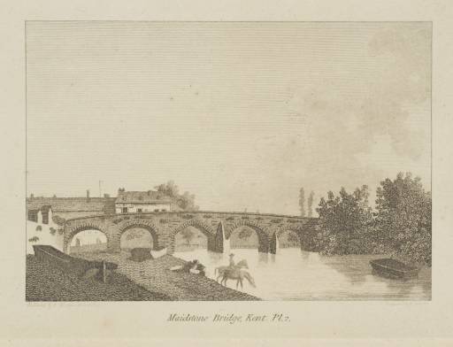 ‘Maidstone Bridge, Kent, engraved by J. Newton’, Unknown artist ...