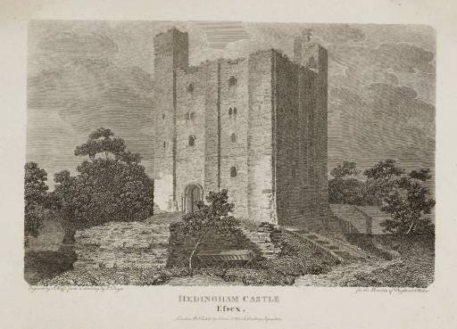‘Hedingham Castle, Essex, engraved by J. Roffe’, after Edward Dayes ...