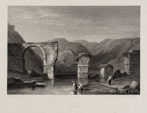 ‘Bridge of Augustus at Narni, engraved by James Redaway’, after Samuel ...