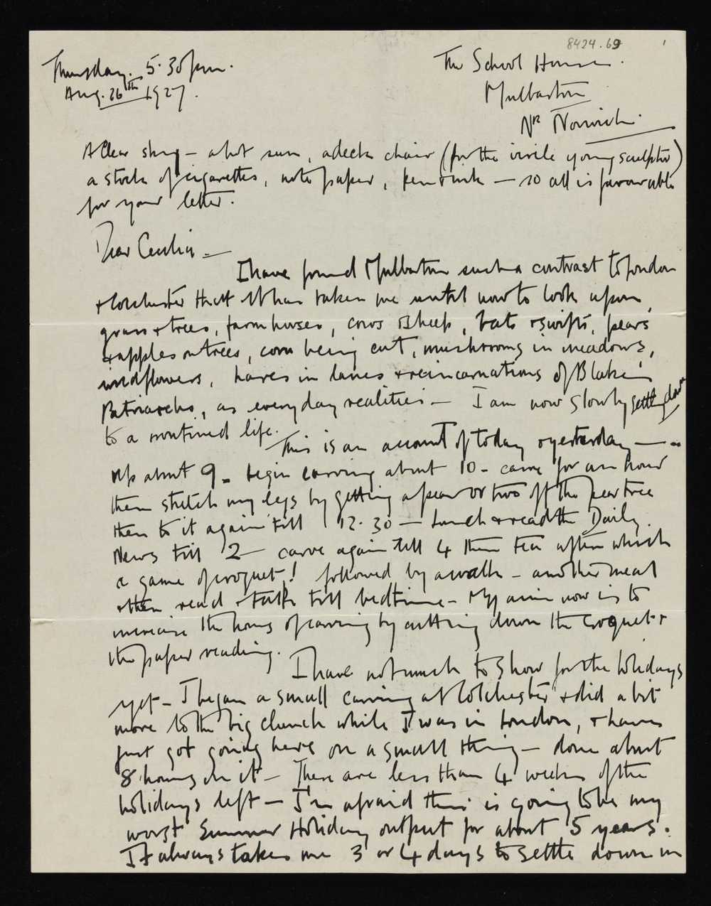 ‘Correspondence of Lady Cecilia Sempill‘, collection owner: Lady ...