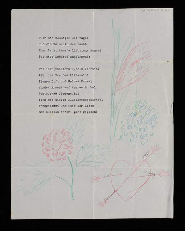 Poem by Edward Renouf for Anny Schey von Koromla‘, Edward Renouf ...