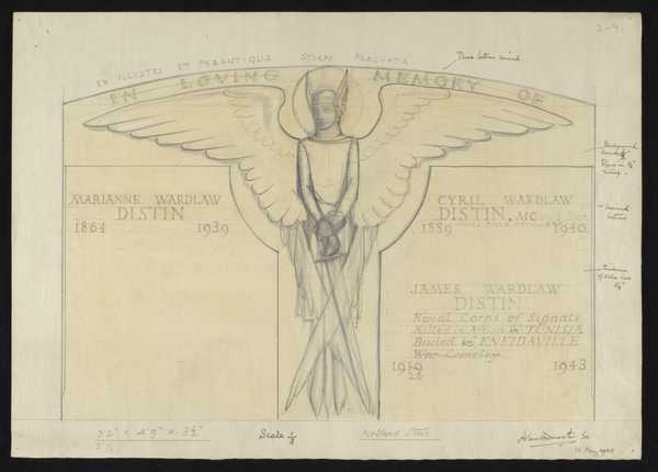 Design for memorial headstone for the Distin family, Addingham ...