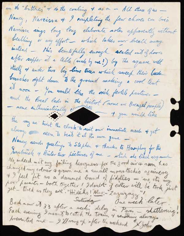 Letter from John Banting to Humphrey Spender and Margaret Low‘, John ...