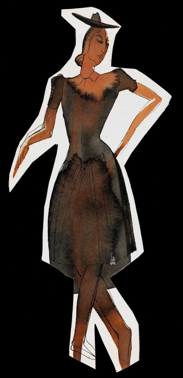 Watercolour showing a woman in fashionable clothes‘, Ithell Colquhoun ...