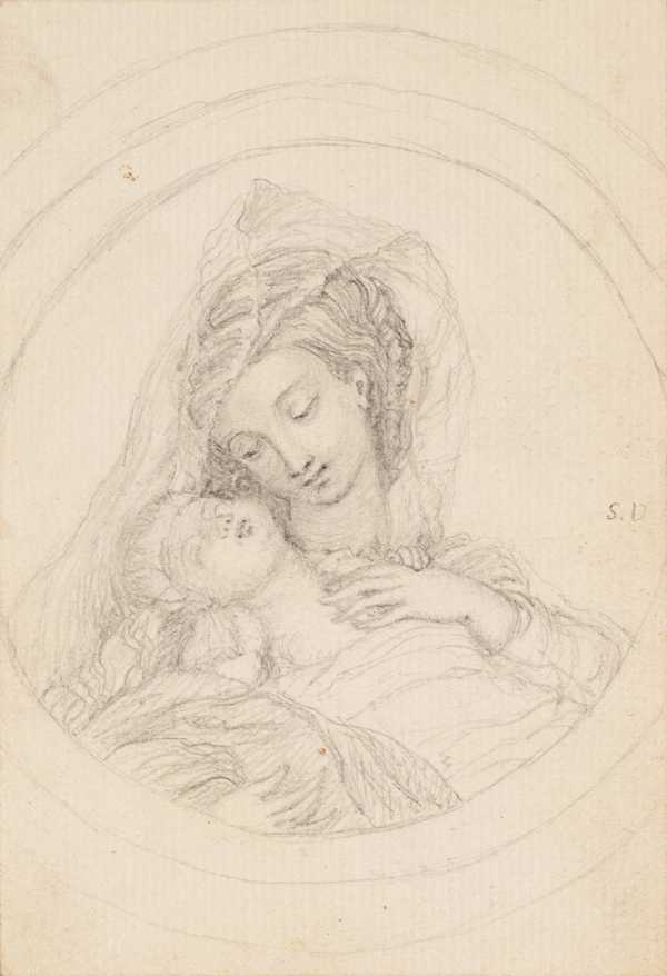 ‘A Mother Cradling a Sleeping Child, in a Circular Frame‘, Susanna ...