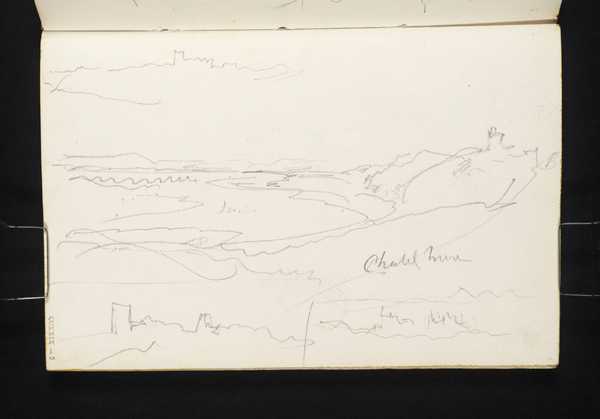 ‘Stretch of Sand by River, with Tower on Hill. ?Chatel Neuve [Turner ...