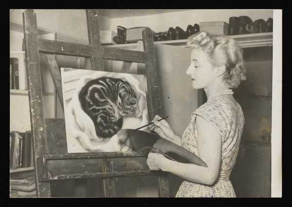 Photograph of Eileen Mayo painting at 33 Royal Avenue, London‘, Unknown ...