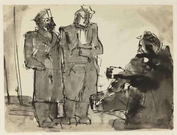 Sketch of three miners (one seated)‘, Josef Herman, [1948]‘, Josef ...
