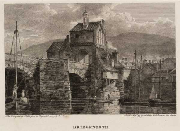 ‘Bridgenorth, engraved by Walker‘, after Joseph Mallord William Turner ...