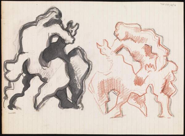 Two small sketches for ‘Prometheus Killing Vulture’ by Jacques Lipchitz ...