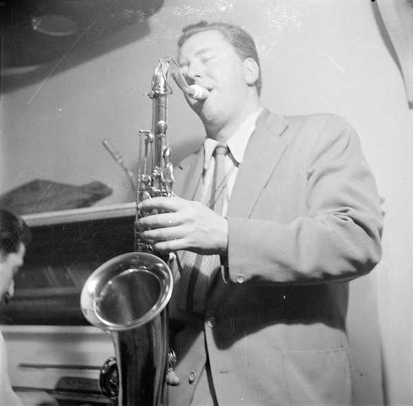 Photograph of a musician performing on saxophone‘, Nigel Henderson, [c ...