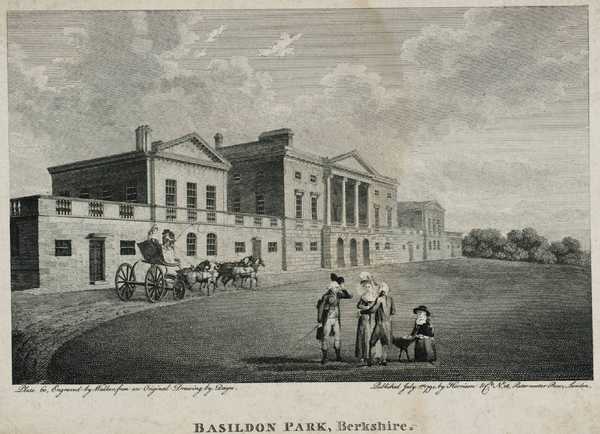 ‘Basildon Park, Berkshire, engraved by Walker‘, after Edward Dayes ...