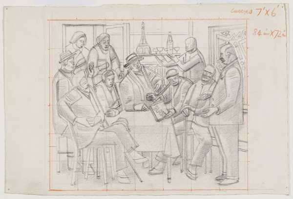 ‘Study for ‘The Vorticists at the Restaurant de la Tour Eiffel - Spring ...