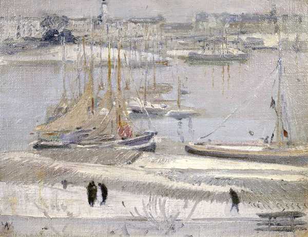 ‘Harbour in Snow, La Rochelle‘, Sir William Nicholson, 1938 | Tate