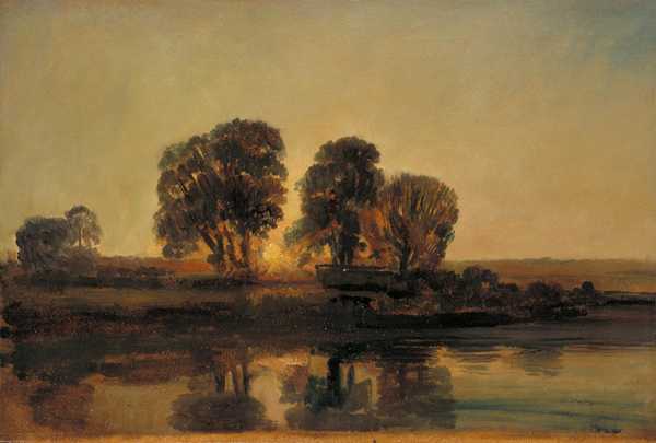 ‘River Scene at Sunset‘, Peter De Wint, ?c.1810 | Tate