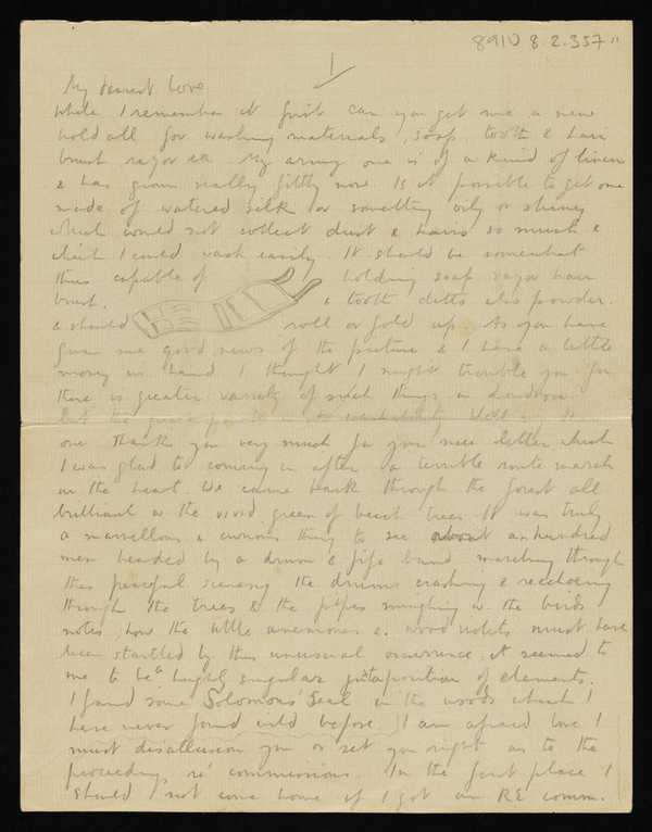 Letter from John Nash to Christine Nash about commissions, with an ...