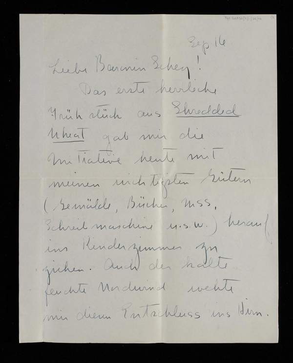 Letter from Edward Renouf to Anny Schey von Koromla‘, Edward Renouf ...