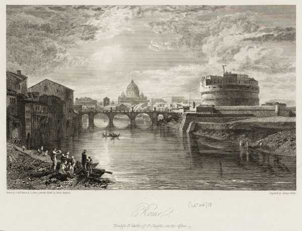 ‘Rome, Bridge and Castle of St Angelo, on the Tyber, engraved by G ...