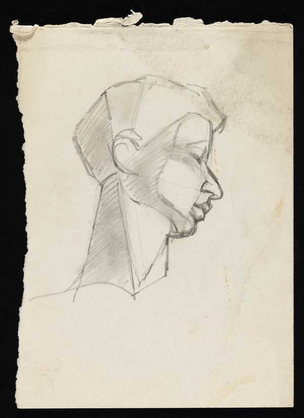Study of a male head facing to the right‘, Bernard Meninsky‘, Bernard ...