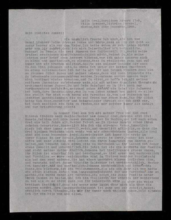 Letter from Edward Renouf to Anny Schey von Koromla‘, Edward Renouf ...