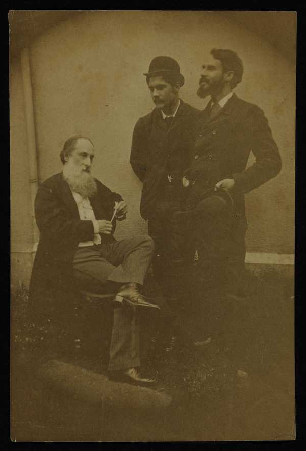 Photograph of Henry Scott Tuke (wearing hat) with his father Daniel ...