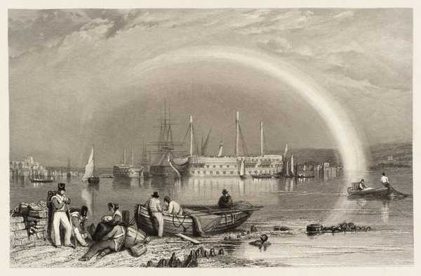 ‘The Hamoaze, Plymouth, engraved by J.C. Armytage‘, after Clarkson ...