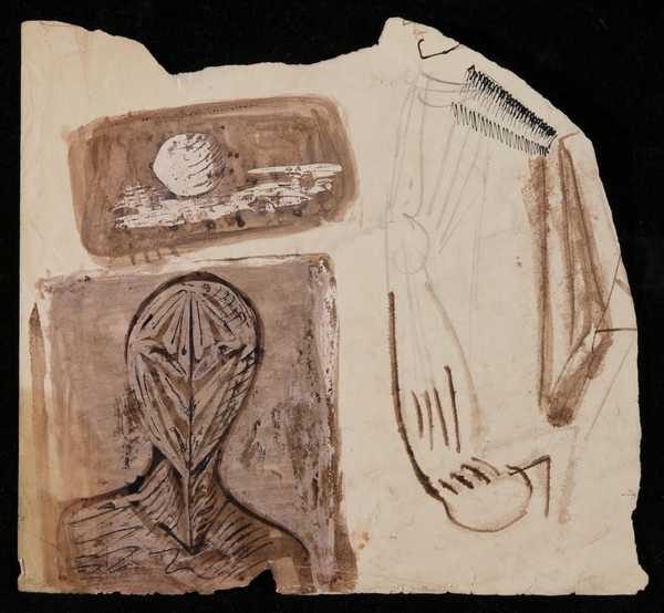 Fragment of a page of studies of figures by Cecil Collins‘, Cecil ...