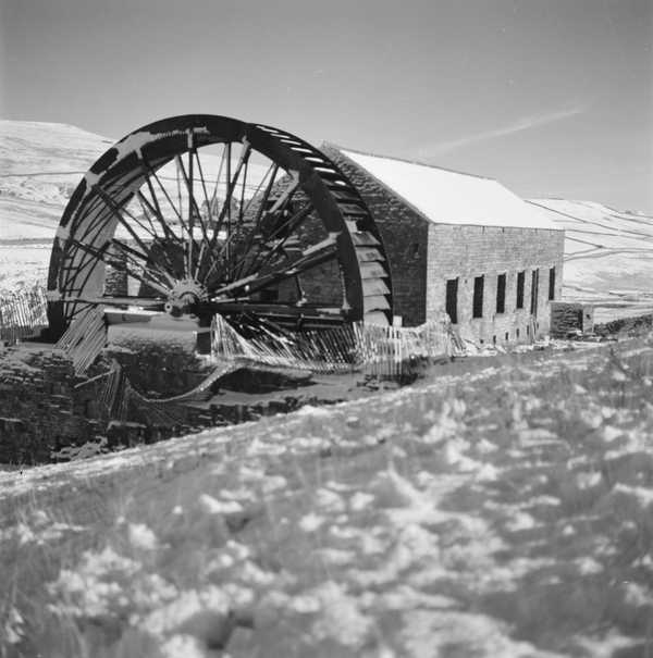 Photograph of a wheel at an abandoned lead mine in Killhope, County ...