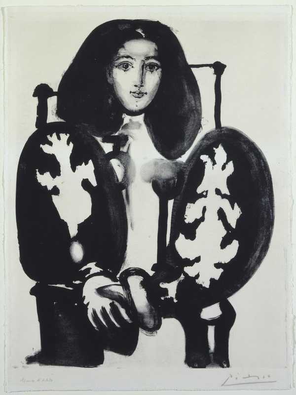 ‘Woman in an Armchair No.1 (The Polish Cloak)‘, Pablo Picasso, 1949 | Tate