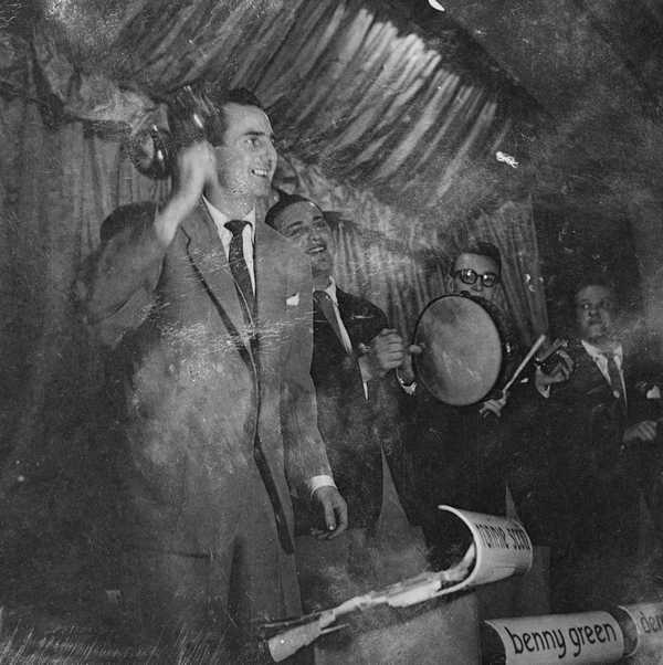 Photograph showing jazz musicians performing, including Ronnie Scott ...