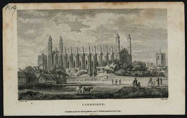 ‘Cambridge, engraved by Tagg‘, after Joseph Mallord William Turner ...