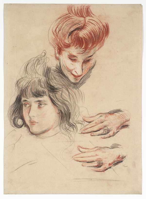 ‘Studies of Mme Helleu and Ellen‘, Paul Helleu, c.1895 | Tate