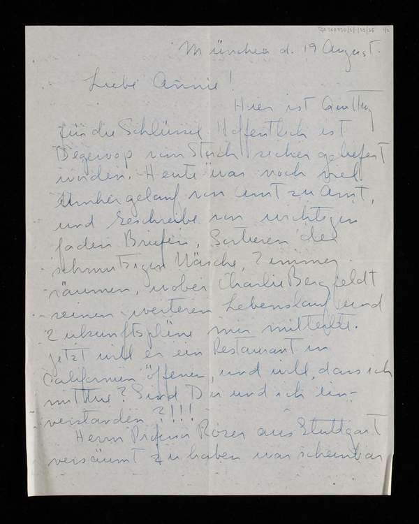 Letter from Edward Renouf to Anny Schey von Koromla‘, Edward Renouf ...