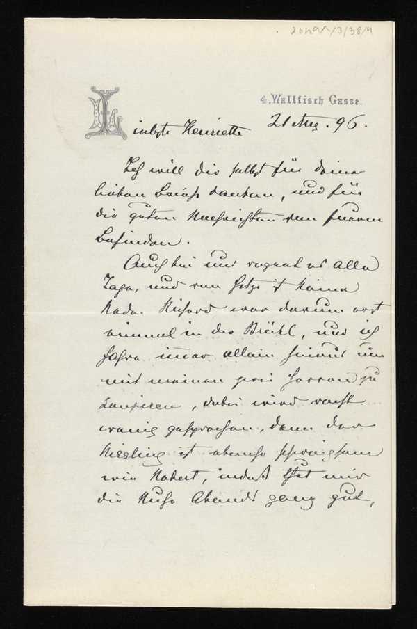 Letter from Leopold von Lieben‘, Leopold von Lieben, recipient ...
