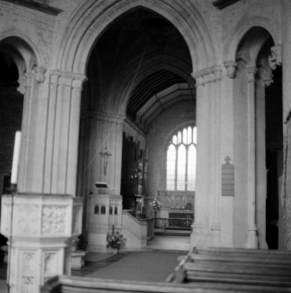 Photograph of the interior of St Kenelm’s Church in Minster Lovell ...