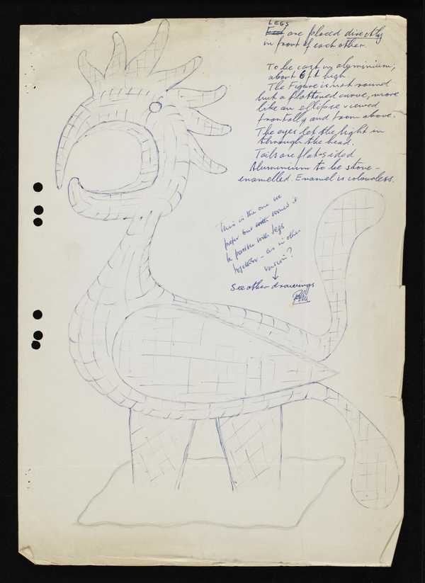 Sketch of ‘Savacou’ on two legs‘, Ronald Moody, [1963]‘, Ronald Moody ...