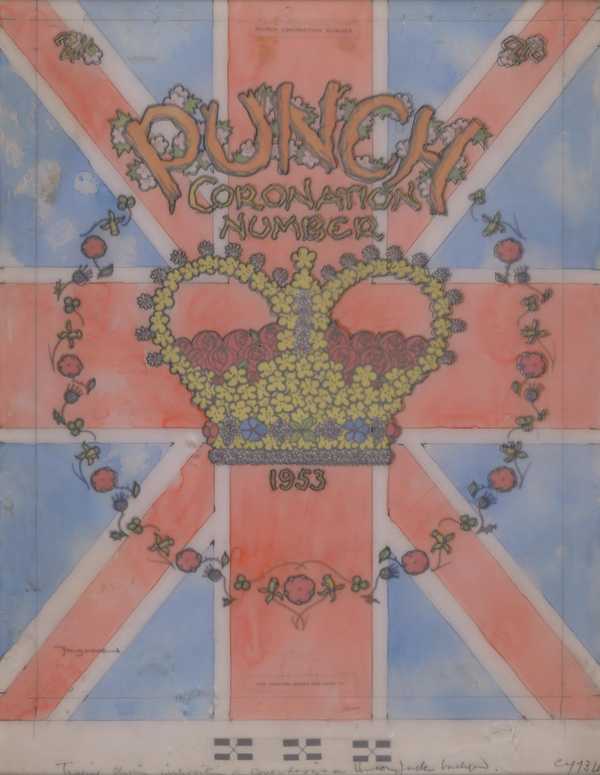 Cover design for Punch Coronation Number‘, Fougasse, 1953‘, Fougasse ...