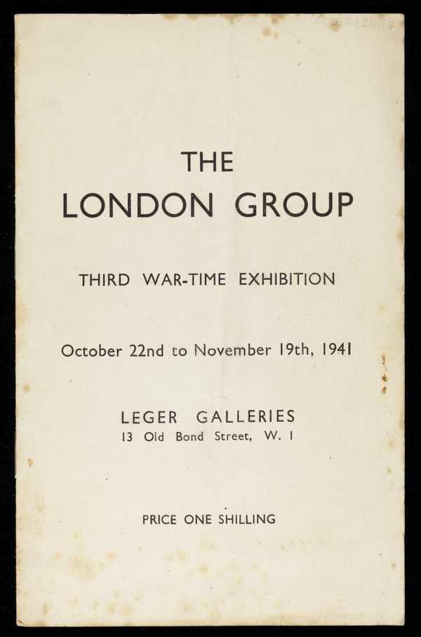 Leger Galleries exhibition catalogue titled ‘The London Group: Third ...