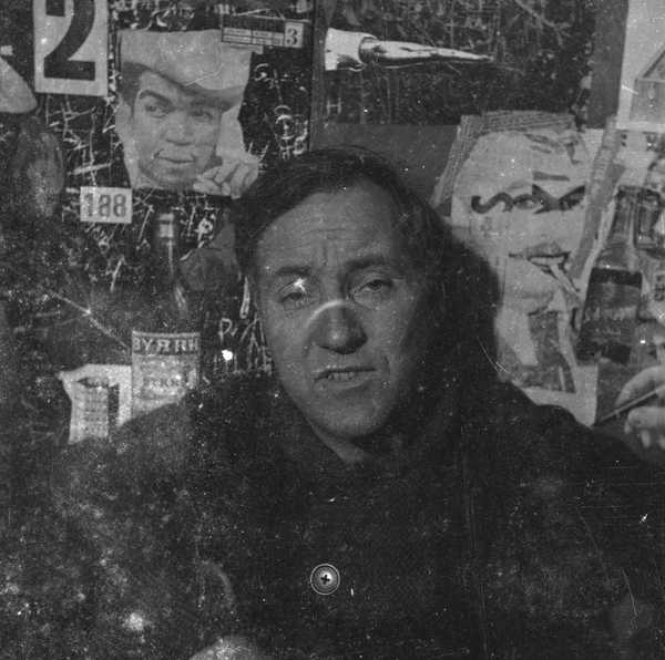 Photograph of Nigel Henderson in front of his work ‘Screen’‘, Anonymous ...